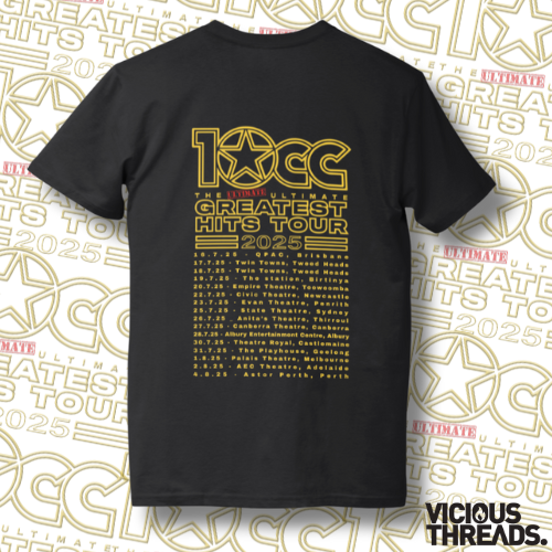 10CC Ultimate Greatest hits Tour T-Shirt (2025) – viciousthreadsstore