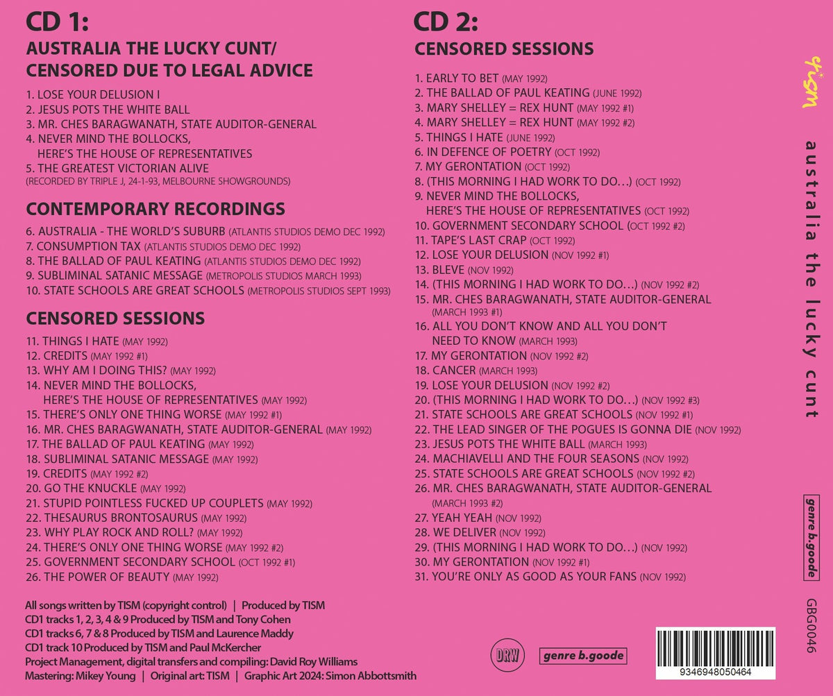 TISM - AUSTRALIA THE LUCKY C*** - 2CD SET – viciousthreadsstore