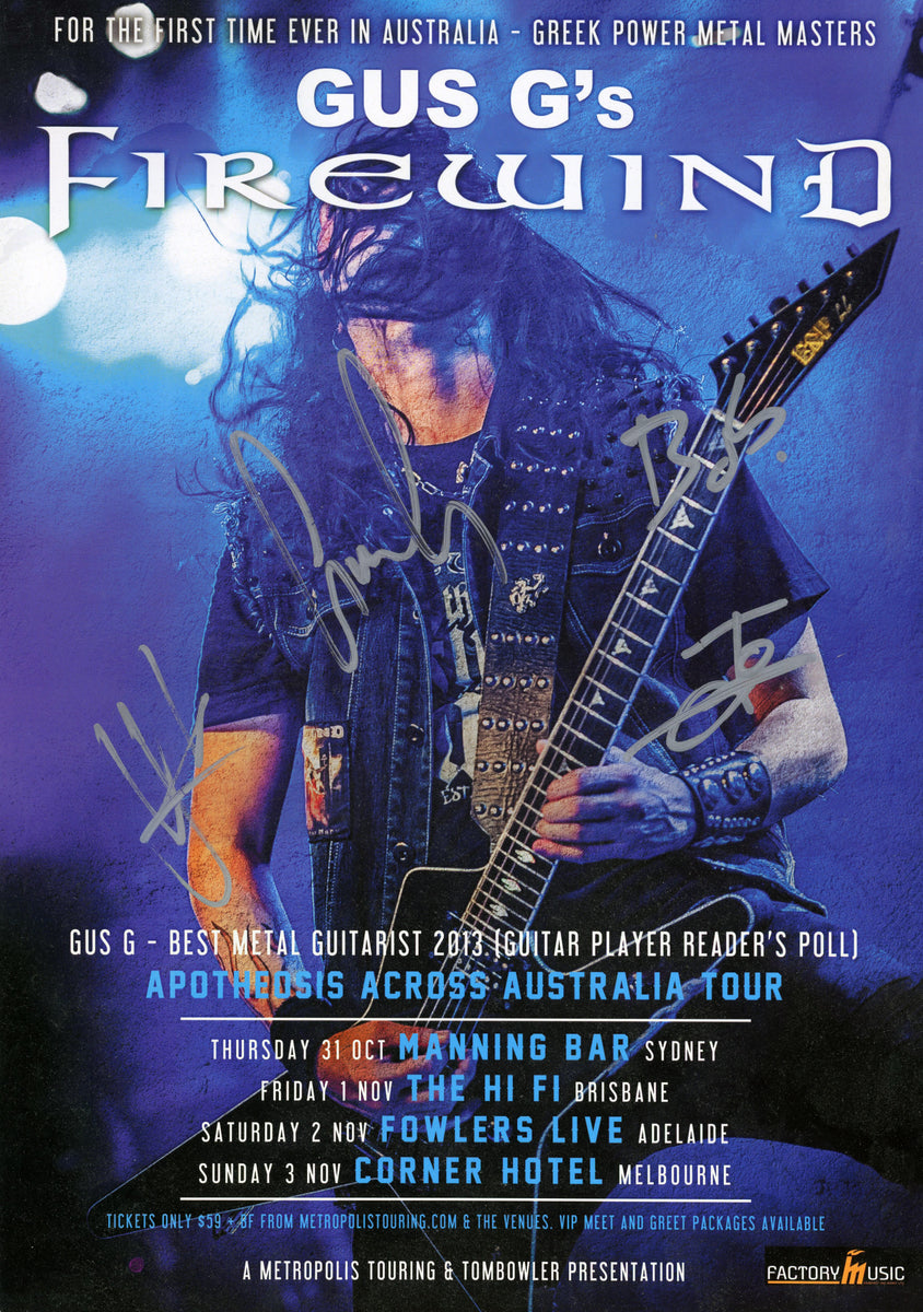 Gus G's Firewind Signed Poster 2013 – viciousthreadsstore